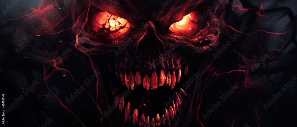 Raging mutated zombie monster nightmare, extreme horror with devouring ...