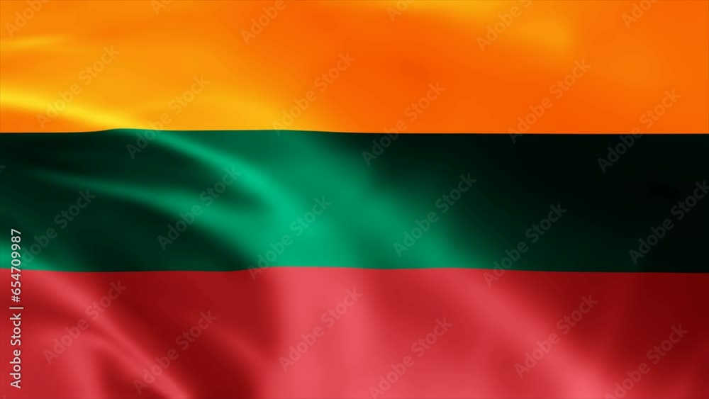 Lithuania flag is waving 3D animation. Lithuania flag waving in the ...