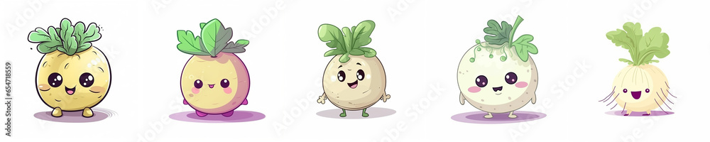 Cartoon turnip illustration, isolated on white background Stock ...