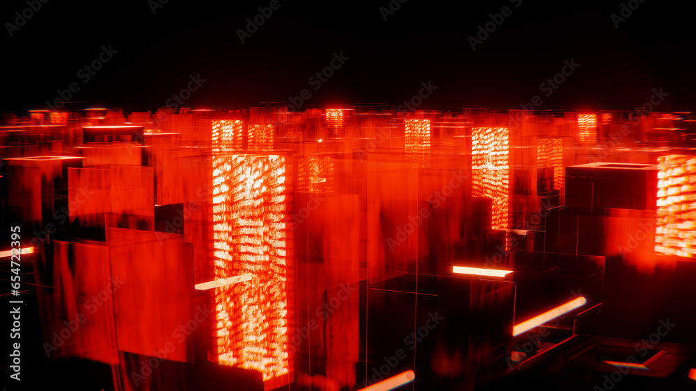 3d Render artwork visuals, fantastic animation Futurisc with lights ...