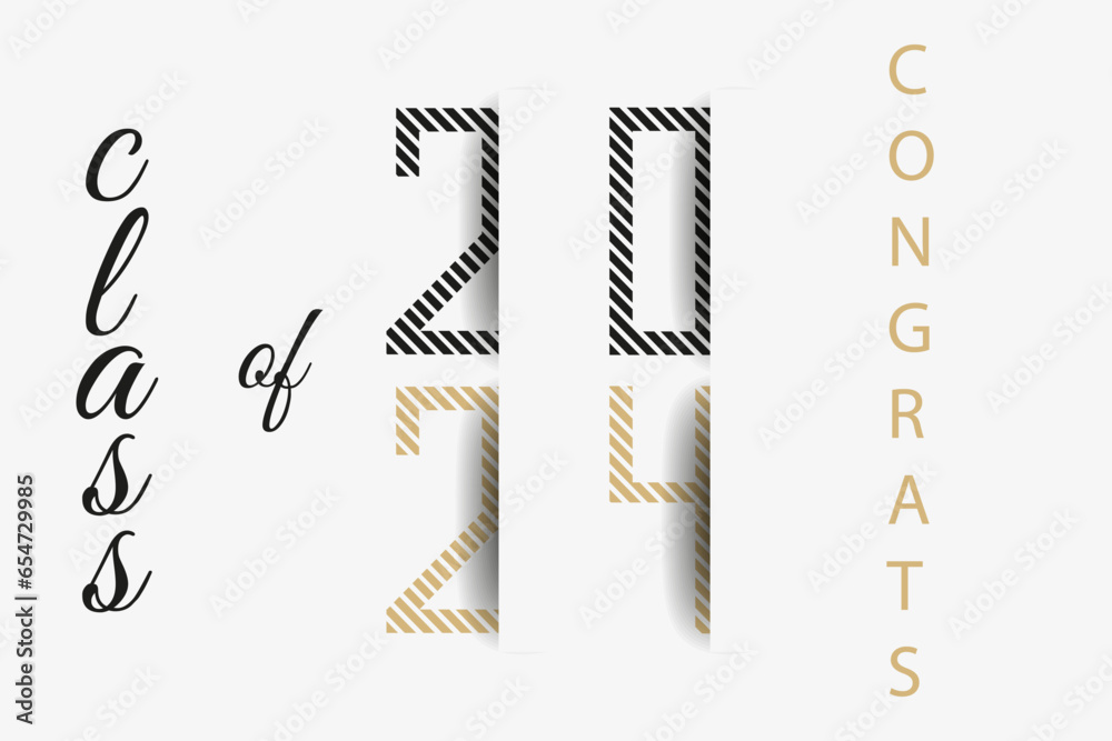 Template design Class Of 2024 graduates celebration Banner isolated ...