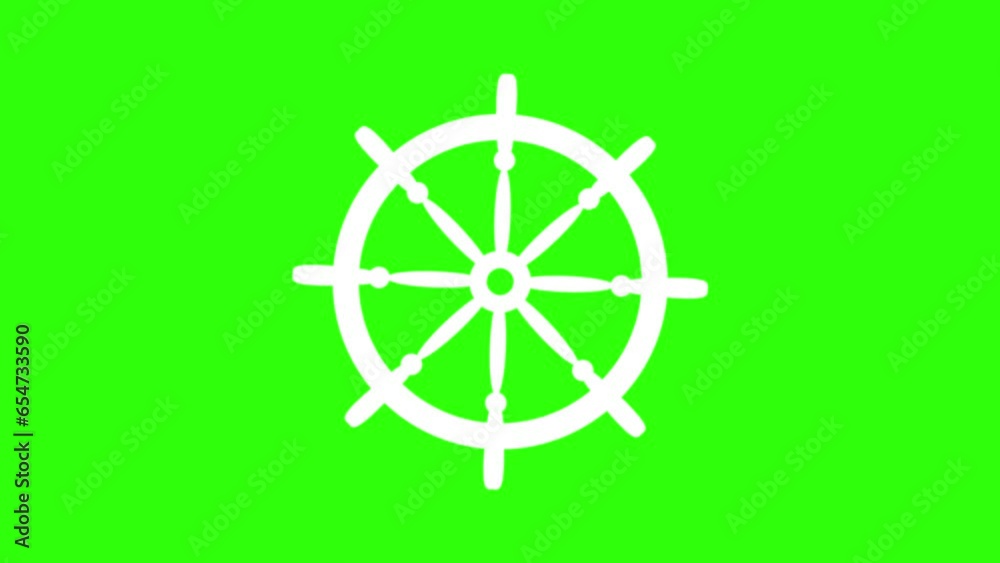 steering wheel of the ship turning, animated boat steering wheel ...