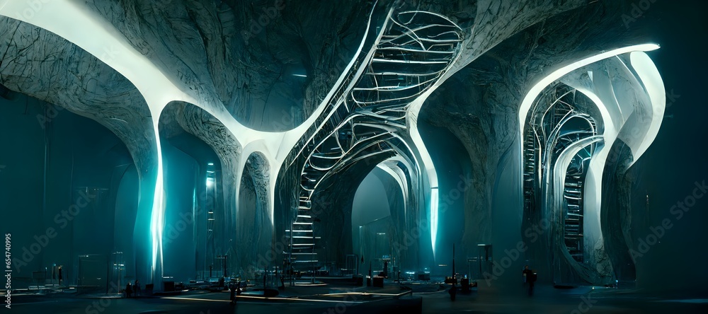 tronlegacy architecture cave network with multiple branching passageway ...