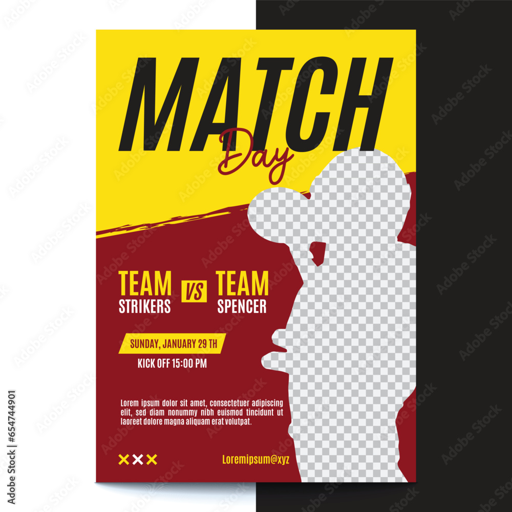 Matchday sports flyer design template vector, tournament, event, poster ...