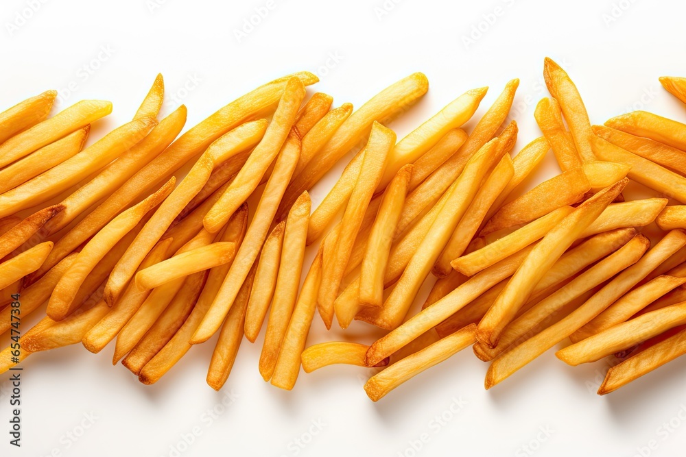 French fries frame on white background Stock Photo | Adobe Stock