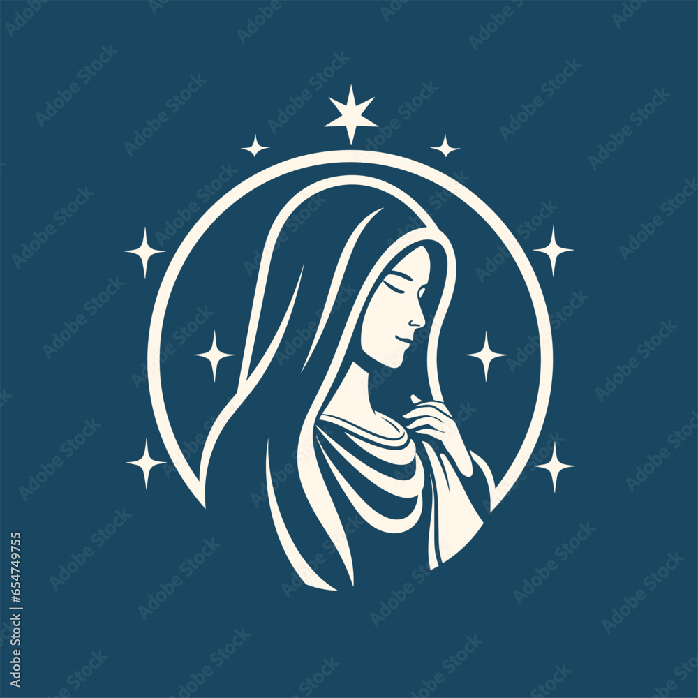 vector illustration of Our Lady Virgin Mary Mother of Jesus, printable ...