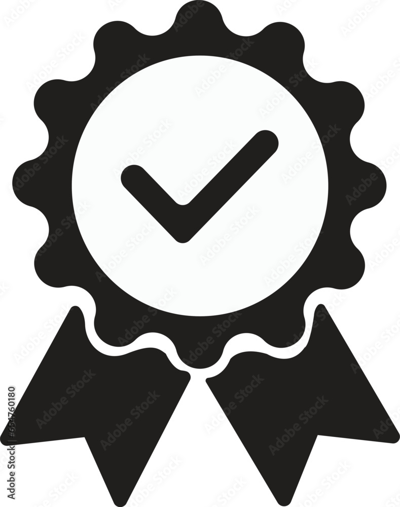 check mark medal icon. concept of minimal consumer control emblem or ...