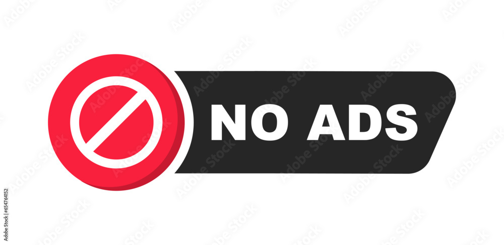 Vecteur Stock No ads badge. Ad blocker for promotion design. Block ...