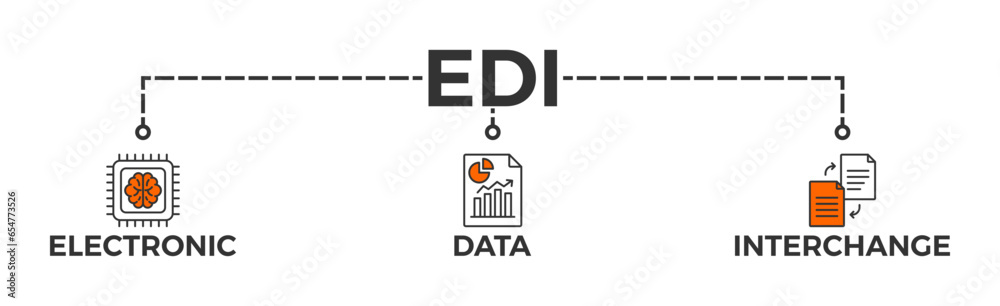 EDI banner web icon vector illustration concept for electronic data ...