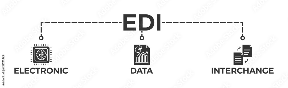 EDI banner web icon vector illustration concept for electronic data ...