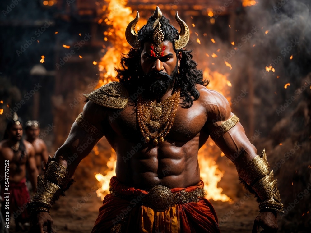 Happy Dussehra Ravana Cinematic Portrait Shot Background Happy Diwali ...