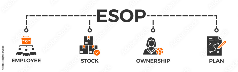 Esop banner web icon glyph silhouette for employee stock ownership plan ...