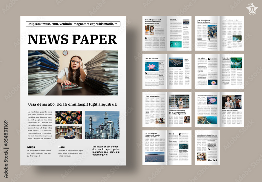 Newspaper Layout Paper News Classic Traditional Stock Template | Adobe ...