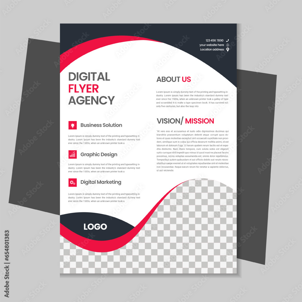 A4 business flyer template design, corporate brochure, marketing flyer ...