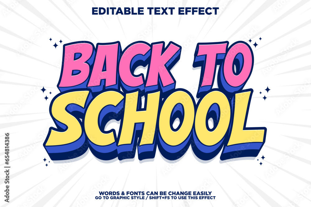 Cartoon text effect, comic title typography, layered retro text effect ...