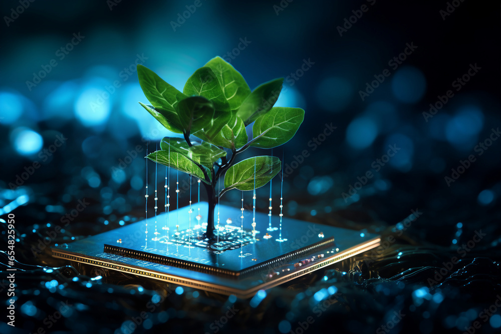 Picture generative AI concept saving of ecology technology science for ...