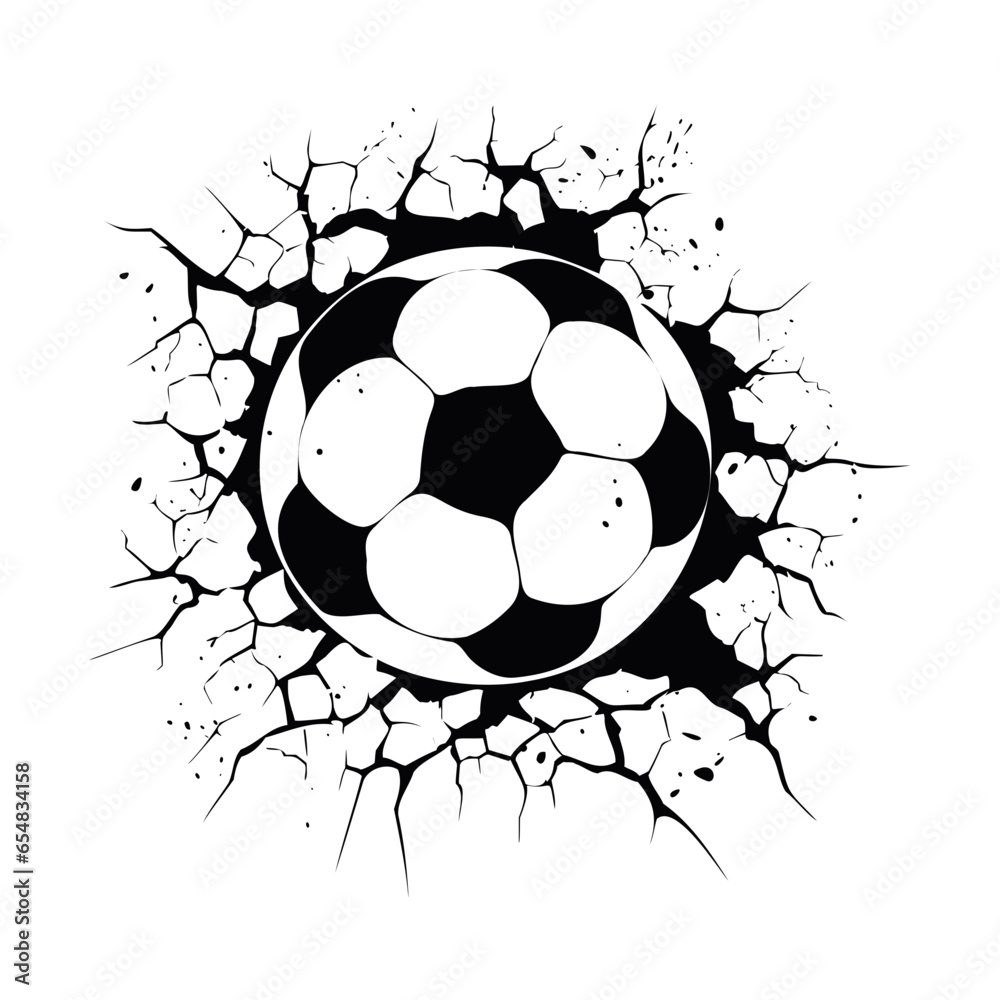 football ball hit the wall and it's cracked, Soccer ball smash the ...