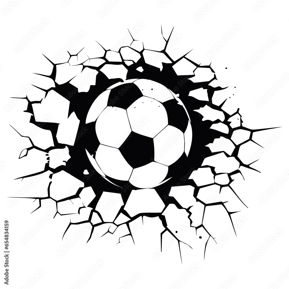 football ball hit the wall and it's cracked, Soccer ball smash the ...
