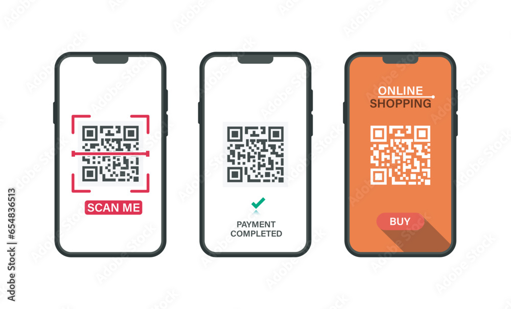 Concept of QR code scan for smartphone.scan me and QR code for ...