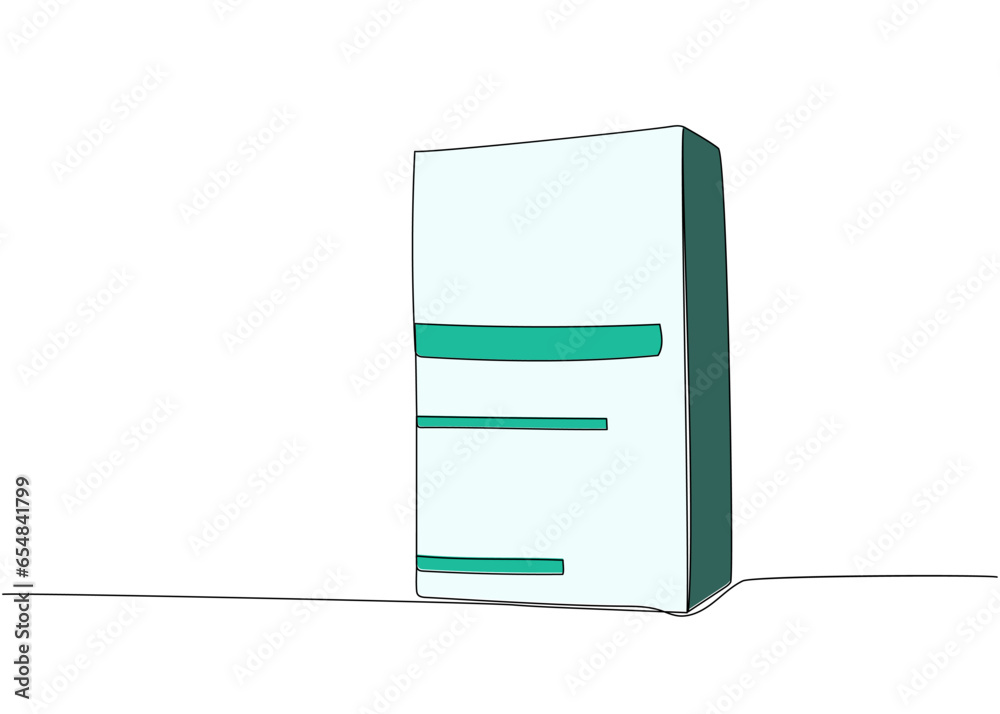 Medicine box, packaging, pack, tablets one line color art. Continuous ...