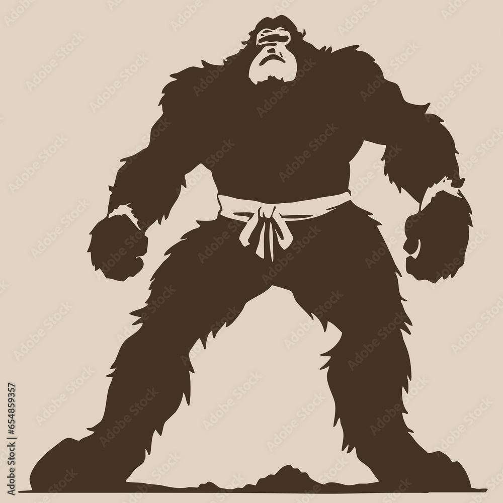 Yeti. Logo design for use in graphics. T-shirt print, tattoo design ...