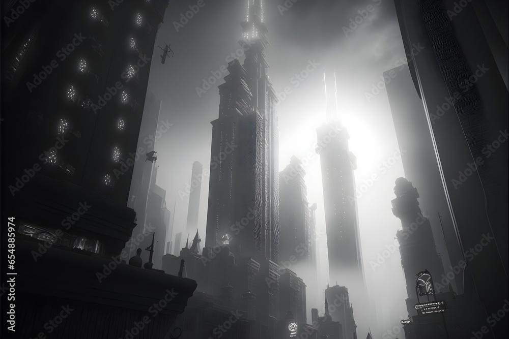 world cityscape landscape scifi warhammer 40k gritty grim high angle ...
