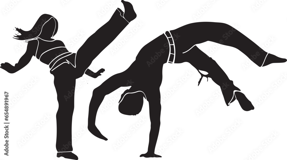 Vetor de Capoeira Icon Silhouette - Brazilian Dance and Sport Vector ...