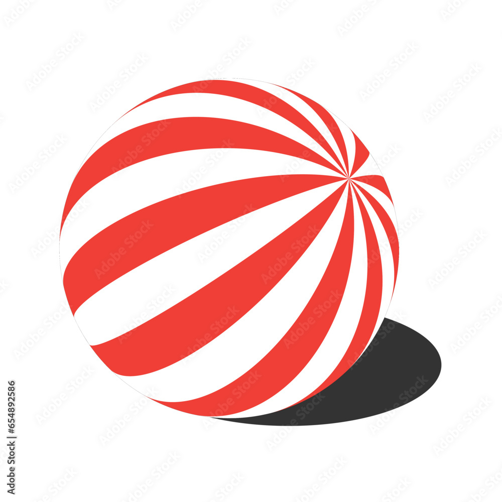 Stripe balls. 3d ball. spheres and balls on a white background with a ...