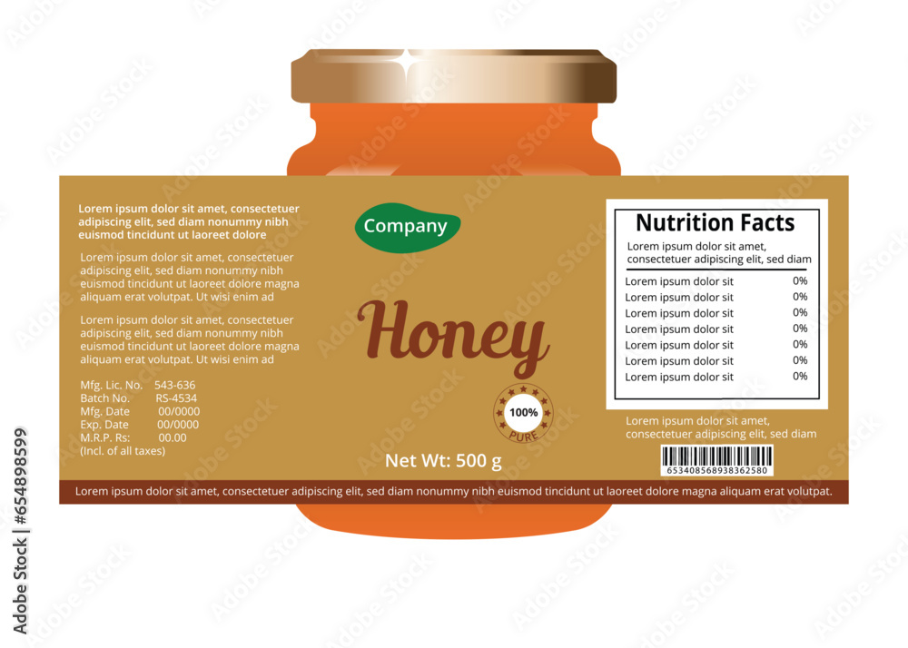 Honey jar label design. Label design. Package design for food. Bottle ...
