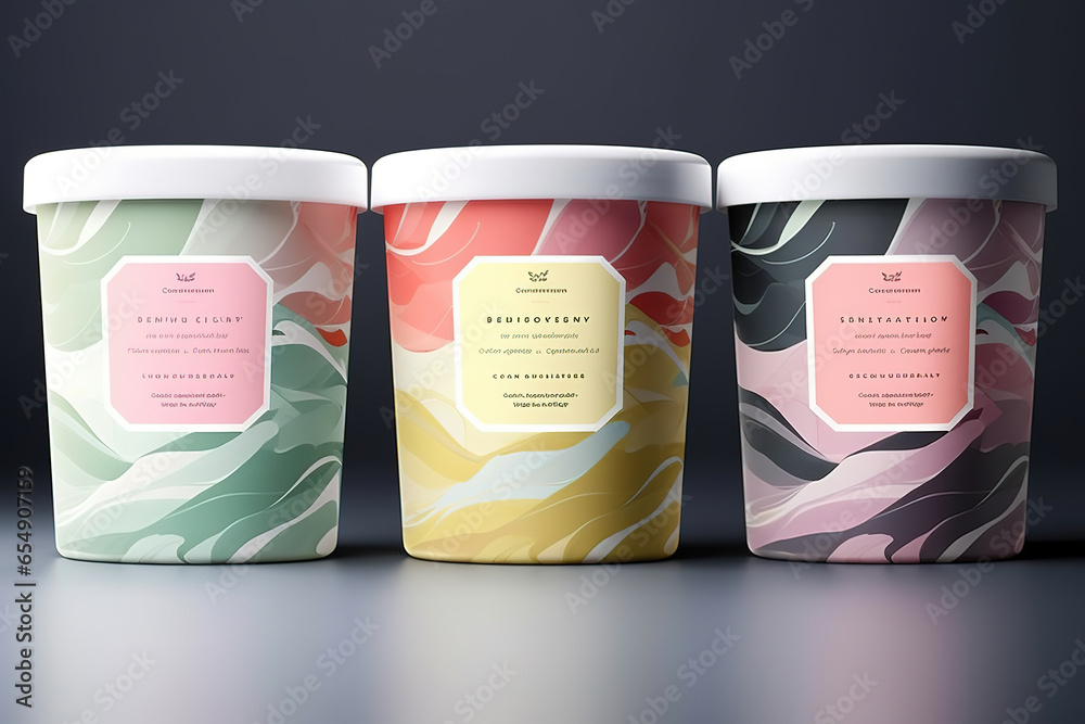 packaging for gourmet ice cream, capturing the essence of sweet ...