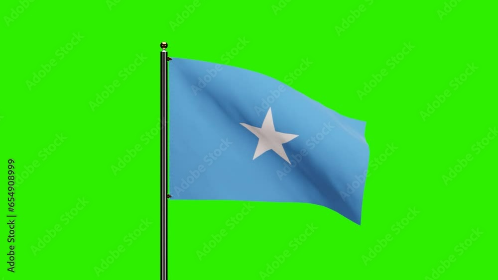 3D Rendered Somalia National Flag Waving Animation with Realistic Wind ...
