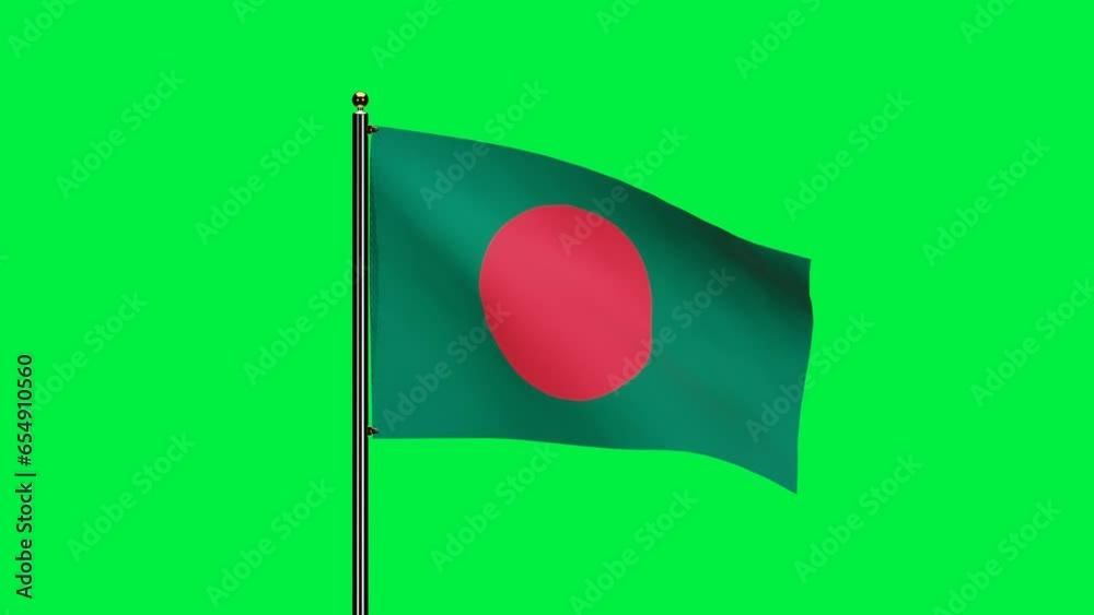 3D Rendered Bangladesh National Flag Waving Animation with Realistic ...