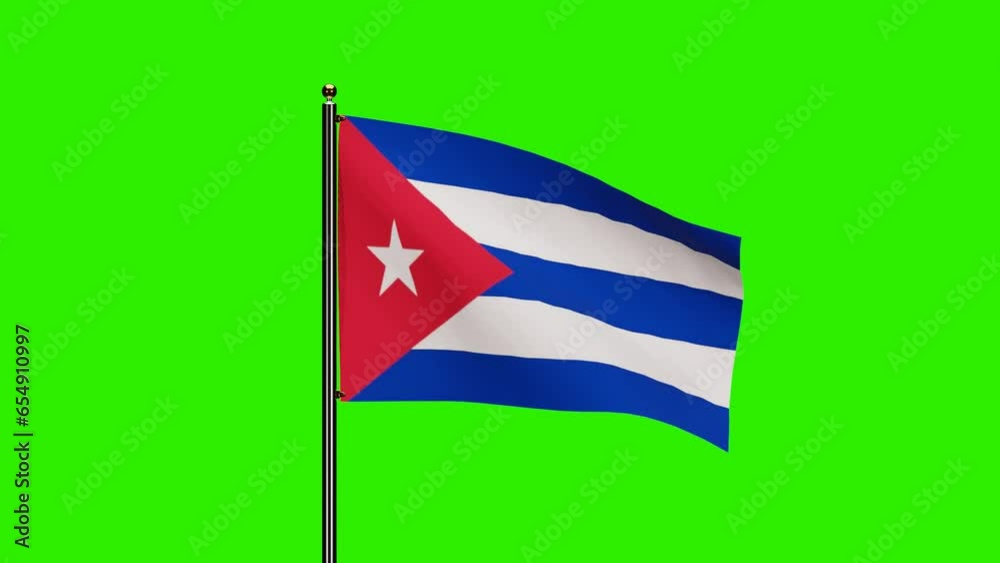 3D Rendered Cuba National Flag Waving Animation with Realistic Wind ...
