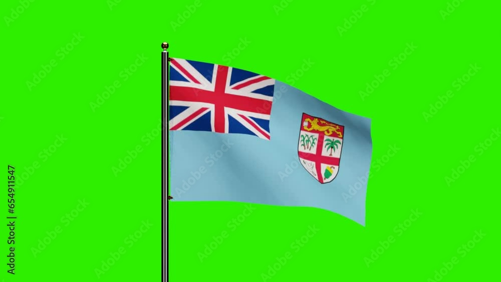 3D Rendered Fiji National Flag Waving Animation with Realistic Wind ...