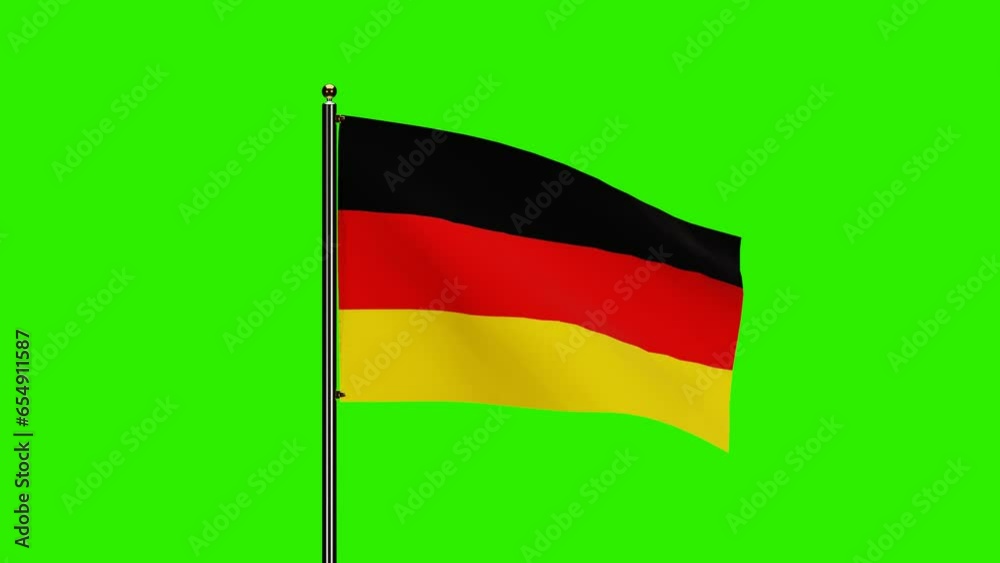 3D Rendered Germany National Flag Waving Animation with Realistic Wind ...