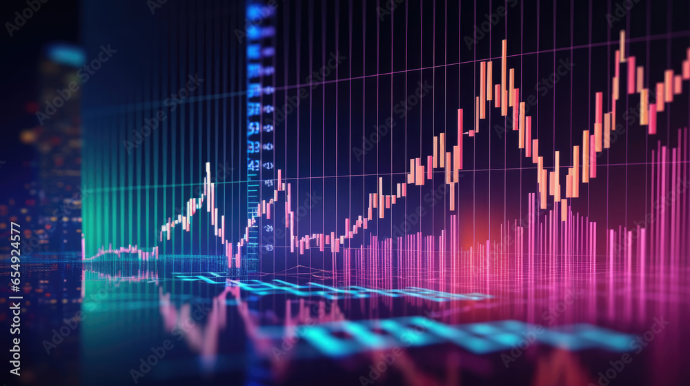 Concept of business investing and data with digital financial graphs on ...