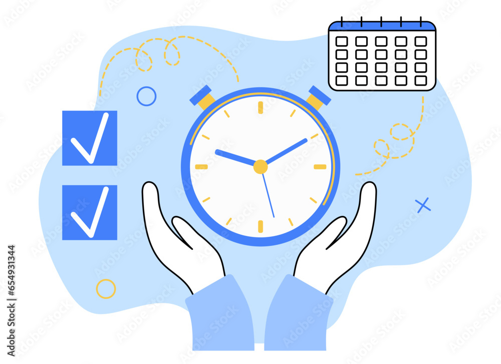 Business time management scene.The character plan their meetings on the ...
