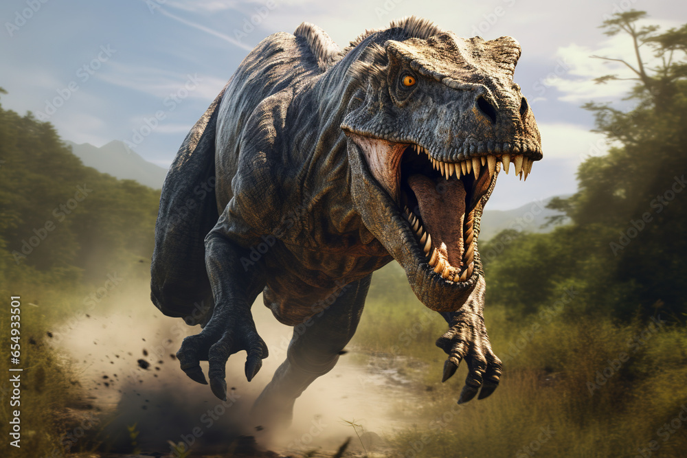 Chasing T-Rex Stock Photo | Adobe Stock