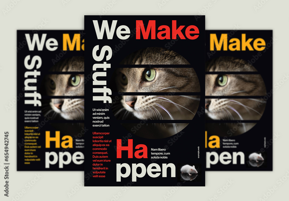 Slogan Poster Layout Design with Bold Typography Stock Template | Adobe ...