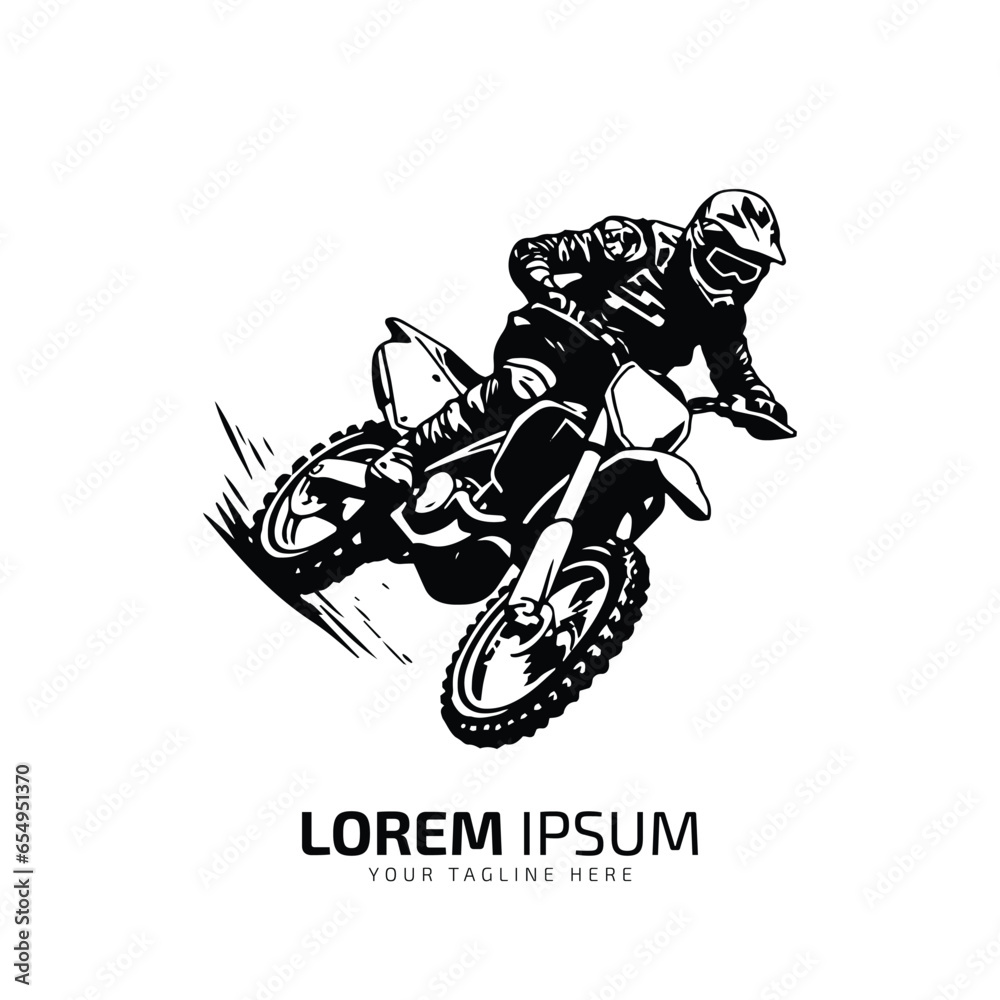minimal and abstract logo of mud bike icon dirt bike vector silhouette design Stock Vector ...