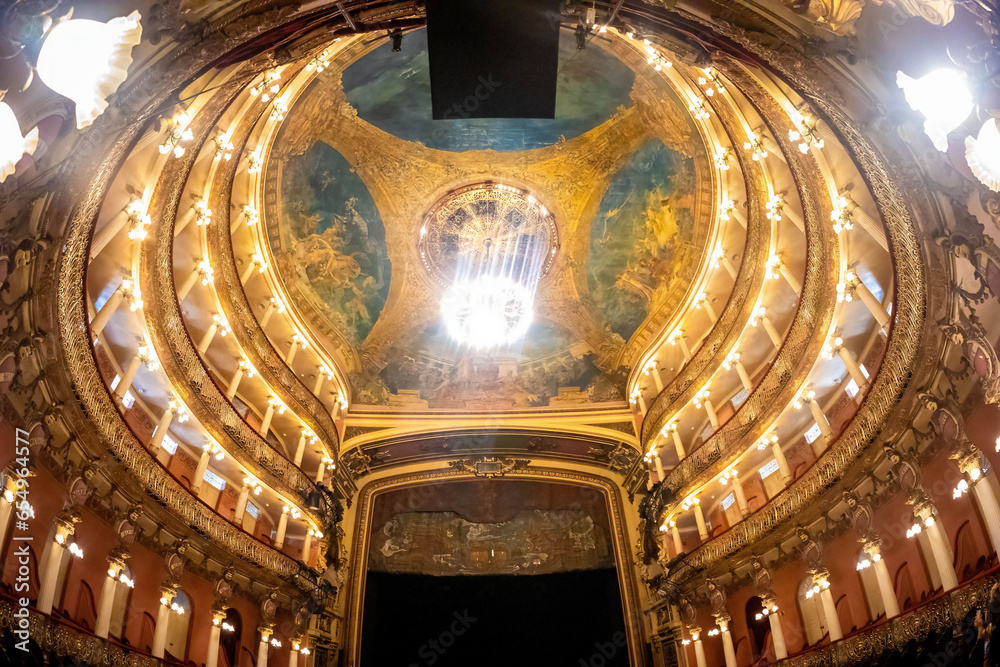 Beautiful interior view of famous Amazon theater in Manaus Brazil Stock ...