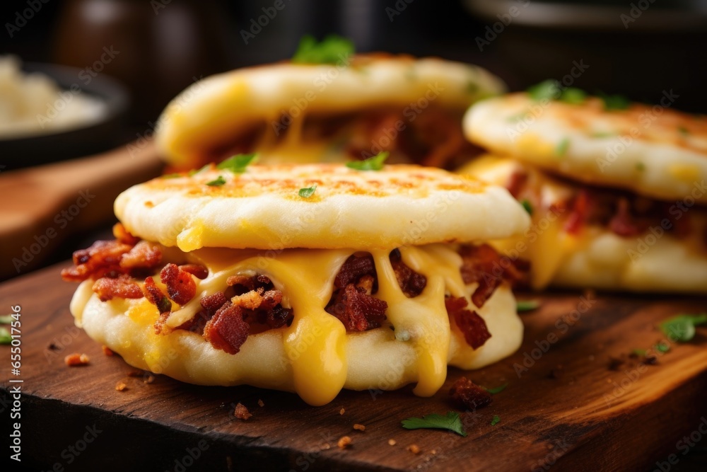 A mouthwatering closeup shot capturing the savory aroma of a steaming ...