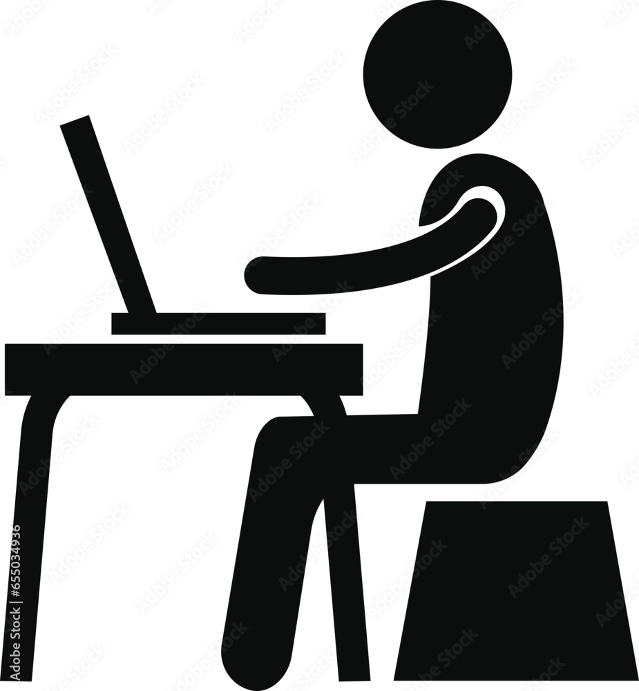 man while running the computer icon in flat. isolated on transparent ...
