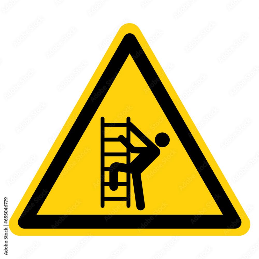 Warning Do Not Climb Ladder Symbol Sign ,Vector Illustration, Isolate ...