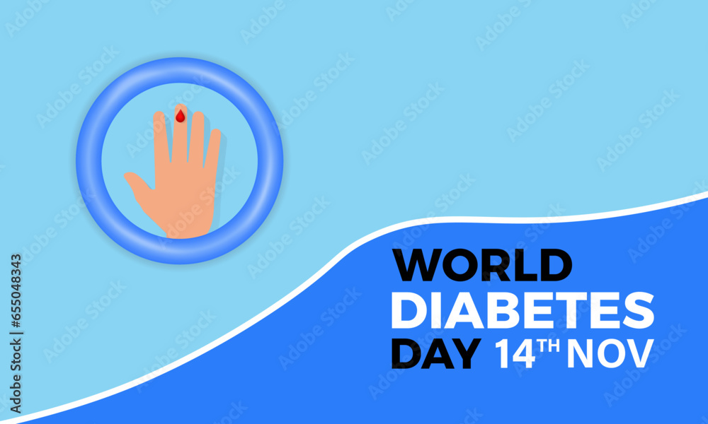 World diabetes day awareness poster banner background design with blue ...