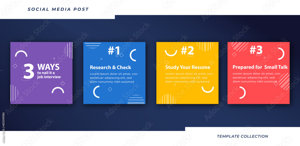 Tips social media tutorial, tips, post banner layout template ...