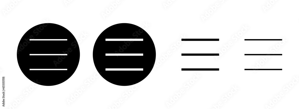 Menu Icon set illustration. web menu sign and symbol. hamburger menu ...