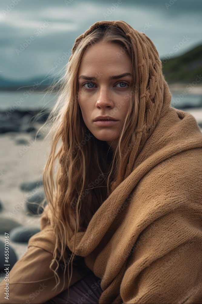 Beach Beauty: Stunning Portrait of a Woman Enjoying the Beach - Created ...