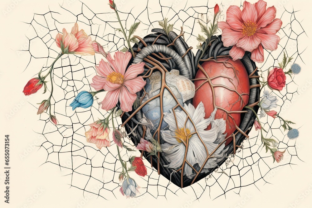 Symbolizing Healing and Growth: Intricate Patterns and Blooming Flowers ...