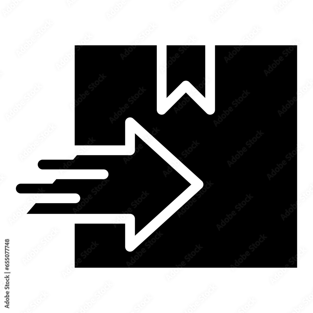 Arrow Icon. Included in Delivery Glyph Icon. A simplified and stylized ...